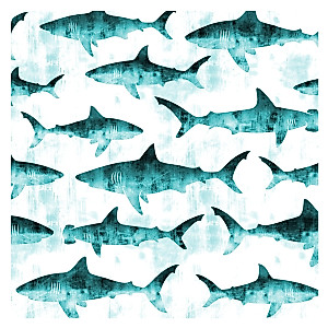 BapronBaby Shark Attack Bapron - No Neck Tie Safer Bib for Baby & Toddler - Soft Waterproof Stain Resistant - Machine Washable - Sz Baby/Toddler 6m-3T