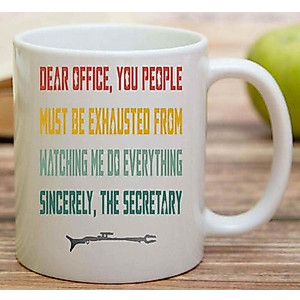 Humor and Sarcasm Gift for Secretary Clerks and Women - Funny Girls Present - 11 Oz White Ceramic Coffee Mug