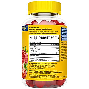 Nature Made Melatonin 2.5 mg Gummies, 100% Drug Free Sleep Aid for Adults, 80 Gummies, 80 Day Supply