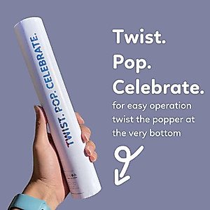 6 Pack White Wedding Confetti Cannon Confetti Poppers | Biodegradable | TUR Party Supplies | Launches Up to 25ft | Giant (12 in) | Party Poppers for Weddings, Bachelorette Parties, Birthdays Celebrations