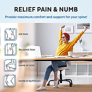 Gel Seat Cushion for Long Sitting - Portable Gel Cushion with Ergonomic Honeycomb Design - U Shape Size 17.75" x 13.75" x 1.75" Gel Seat Cushions for Pressure Relief With Removable Cover Washable