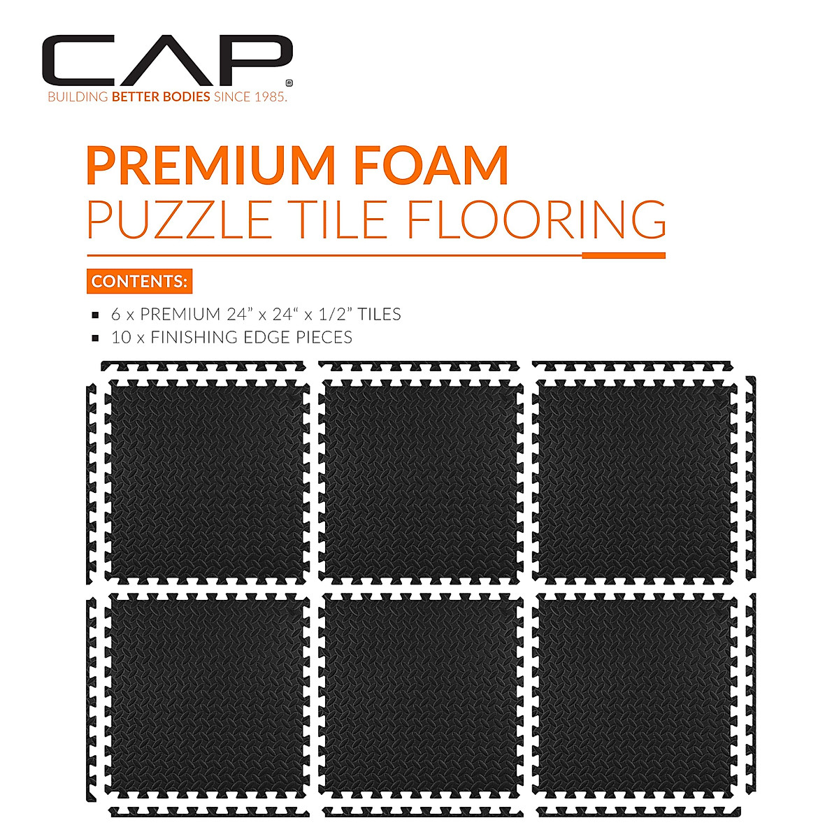 CAP Puzzle Exercise Mat 24" x 24" x 1/2", 6 pieces