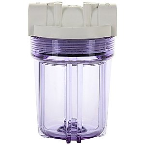 Hydronix HX-HF3-5CLWH12 5" Housing Rib Cap for RO & Filtration Systems, 1/2" Ports, 1 Count (Pack of 1), Clear/White
