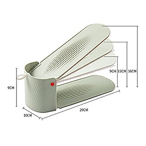 LUVADU ZCX Shoe Slots Organizer Space Saver Storage Organiser,2 Pack Shoe Slots Organizer Shoe Rack Double Deck Stacker Holder Shoe Racks