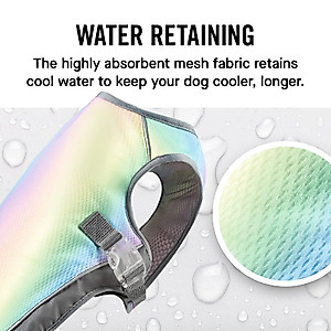 Canada Pooch Dog Cooling Vest - Evaporative Cooling Vest for Dogs with Breathable Mesh Material & Reflective Lining, Adjustable Dog Cooling Vest (26 (25-27" Back Length), Rainbow)