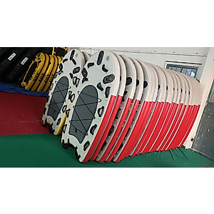 SAYOK Large Inflatable Rescue Sled Floating Mat, Inflatable Surfing Board Inflatable Jet Ski Rescue Board(71 x 41.4 x 4 inches, Red Edge)