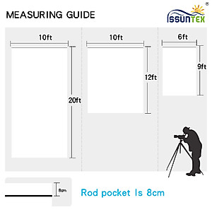 ISSUNTEX 10X20 ft Background Muslin Backdrop, Photo Studio, Collapsible High Density Screen for Video Photography and Television-White