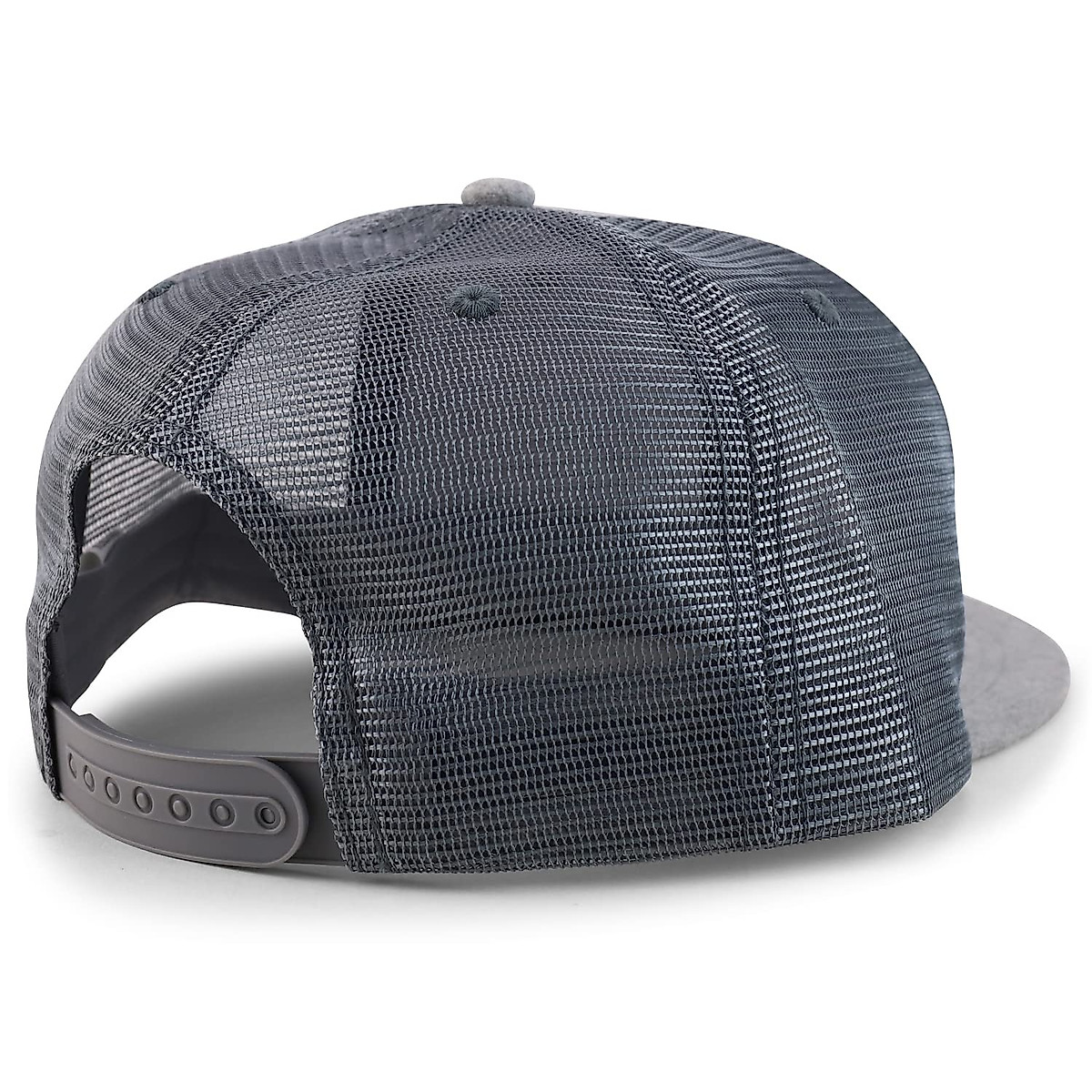 Armycrew Oversize 2XL Blank Plain Structured Mesh Back Flatbill Snapback Cap - Heather Grey - 2XL