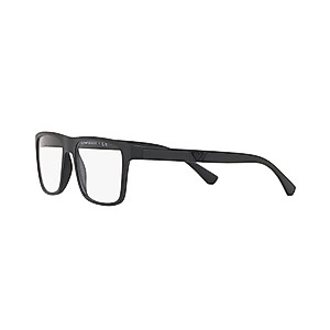 Emporio Armani Men's EA4115F Low Bridge Fit Prescription Eyewear Frames with Two Interchangeable Sun Clip-Ons Rectangular, Matte Black/Clear/Light Grey/Dark Grey, 54 mm