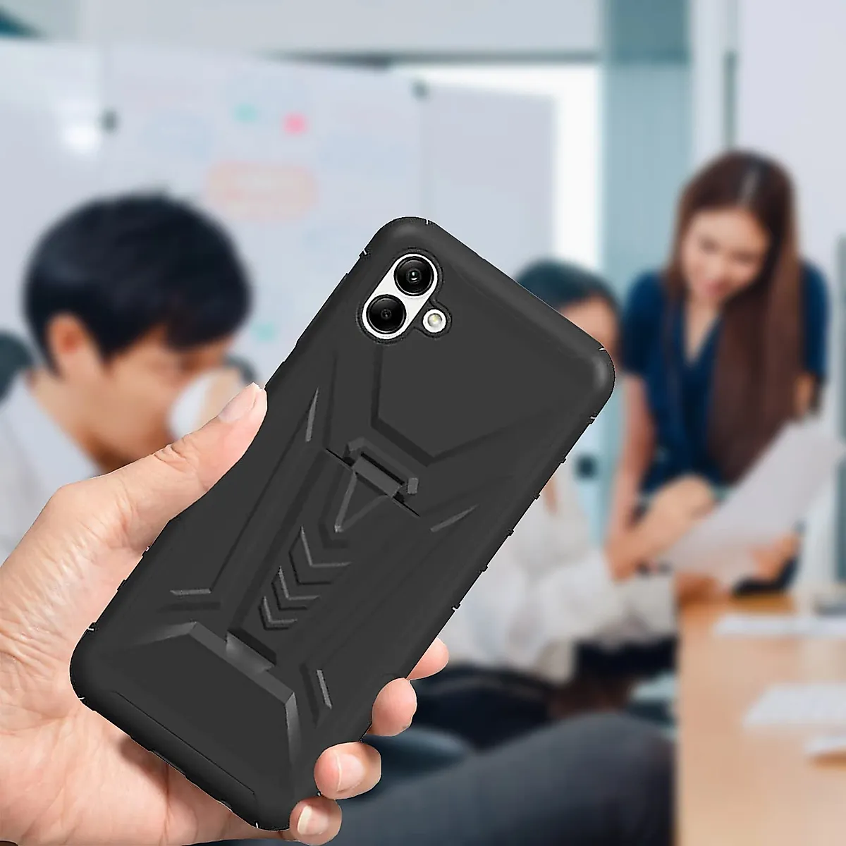 YSNZAQ Swivel Belt Clip Case for Samsung Galaxy A04, Heavy Duty Shockproof Protective Phone Cover with Built-in Kickstand for Samsung Galaxy A04 JG Black Black