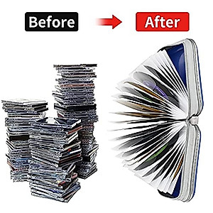 UENTIP DVD Case for Car,48 Capacity CD Case Portable CD Hard Plastic Case Holder CD Organizer Wallet Protective CD Storage (48 Capacity, blue)