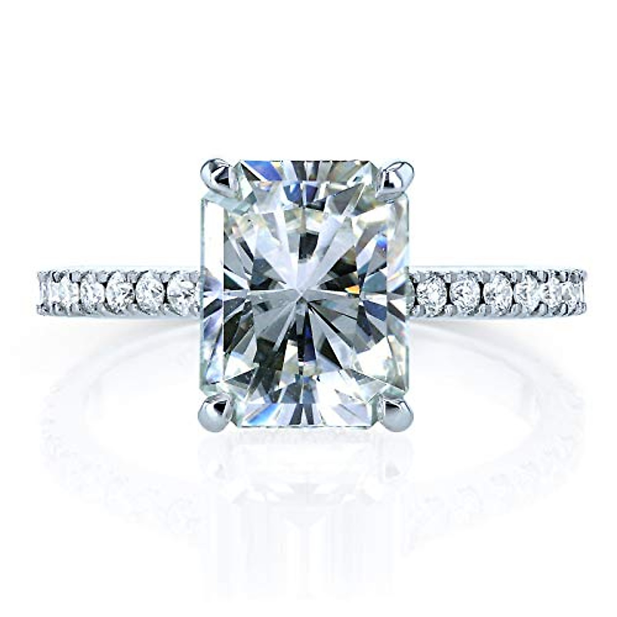 Kobelli Radiant-cut Moissanite Engagement Ring 3 1/10 CTW 14k White Gold, 8