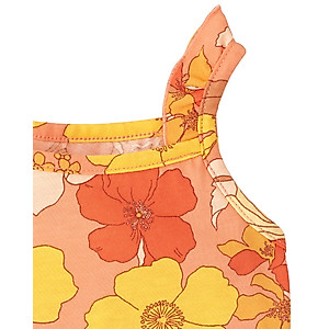 The Children's Place Baby 3 Pack and Toddler Girls Sleeveless Ruffle Tank Top, Floral Ice Cream/Rose Quartz/Desert Flower 3-Pack, 4T