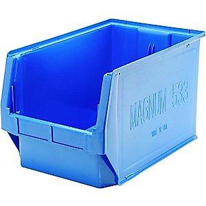 Quantum Storage QMS533BL 3-Pack Magnum Heavy Duty Plastic Storage Bin, 19-3/4" x 12-3/8" x 11-7/8", Blue