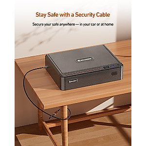 BILLCONCH Smart Gun Safe - Biometric Gun Safe for Pistols with Fingerprint/Full-digital Keypad/Key/Smartphone Lock, Quick-Access Pistol Safe for Beside Nightstand Handgun Safe with LCD/Voice Guide