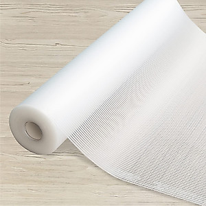 Rxemohesuoh Original Non-Slip Ribbed Drawer and Shelf Liner,Eco-Friendly Materials,Non Adhesive,Powerful Grip,Cuttable and Washable,12INx20FT Roll,for Drawers,Shelves,Cabinets,Tables,Kitchens,Clear