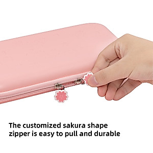Geekshare Sakura Pink Carry Case Compatible with Nintendo Switch/Switch OLED Model – Ultra Slim Portable Hard Shell Travel Case for Switch Console & Accessories – 10 Game Cards
