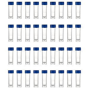 Eowpower 36Pcs 5ml Blue Cryo Tubes, Plastic Graduated Small Vials with Screw Caps Sample Tubes, with Silica Gel Gasket, DNAse/RNAse Free