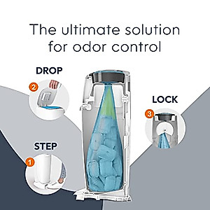 Diaper Genie Complete Diaper Pail (White) with Antimicrobial Odor Control | Includes 1 Diaper Trash Can, 3 Refill Bags, 1 Carbon Filter