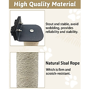 VCEPJH 2 Pcs Cat Scratching Post for Crate Cage Mounted Cat Scratcher Natural Sisal Scratch for Scratching and Climbing Furniture 15x2.7inches (White)