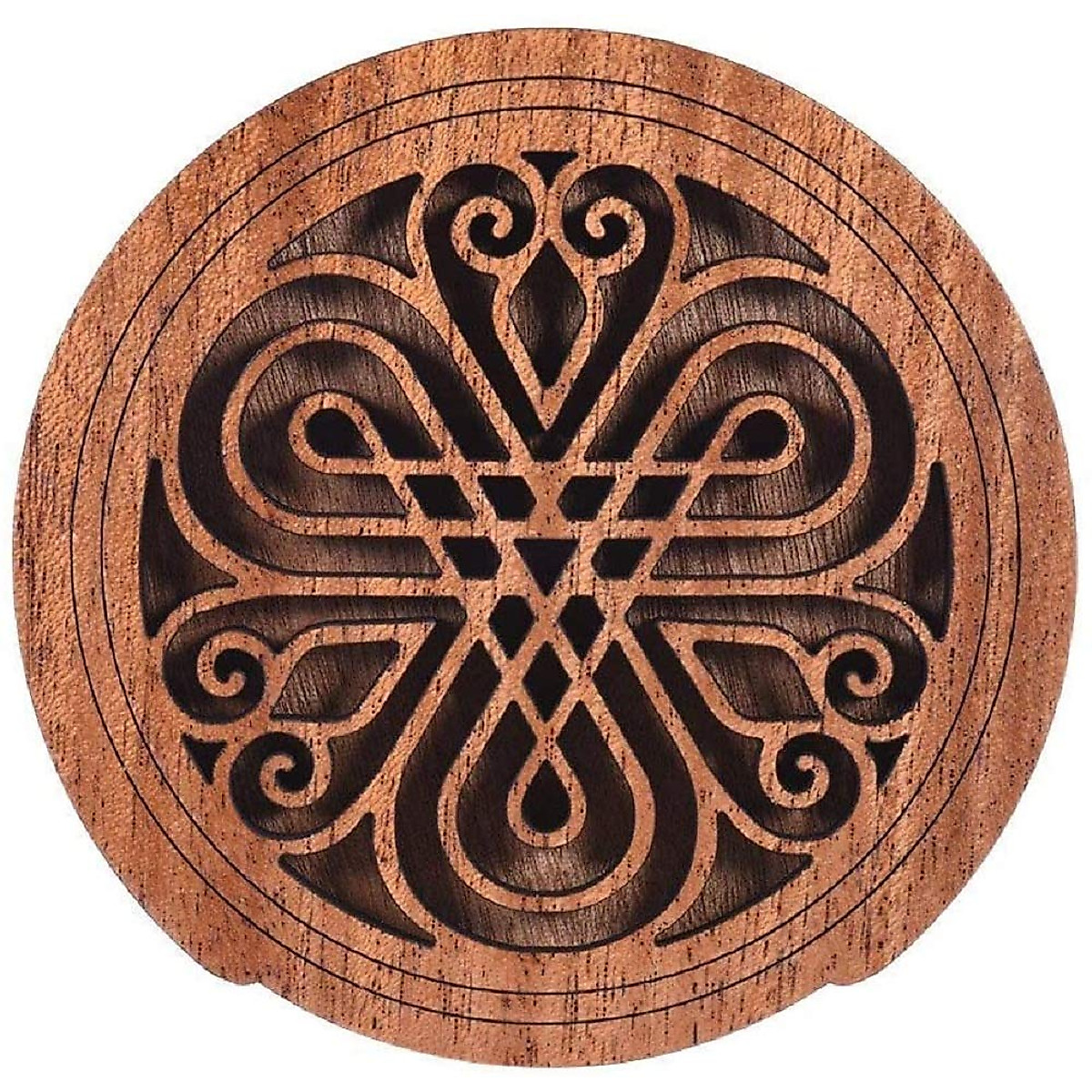 Guitar Wooden Soundhole Sound Hole Cover Block Feedback Buffer Mahogany Wood for EQ Acoustic Folk Guitars 7 B