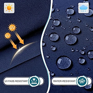 Basic Beyond Outdoor Chair Cushions for Patio Furniture, Waterproof Outdoor Cushions, Square Corner Patio Chair Cushions Set of 4 with Ties, 18.5"x16"x3", Navy