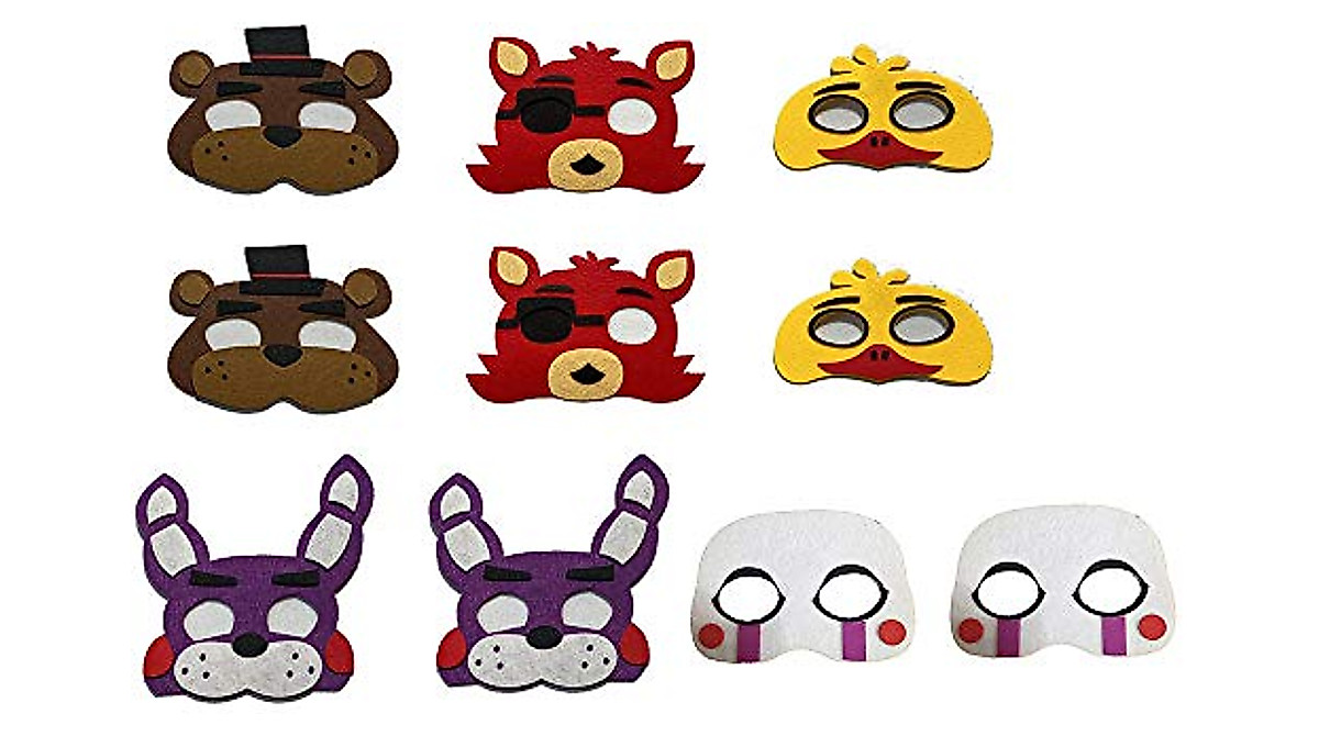 10 Pack Five Nights of Freddy's Masks for Kids Cosplay & Parties