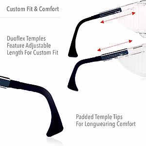 Honeywell Uvex Ultra-Spec 2001 OTG (Over-the Glass) Visitor Specs Safety Glasses with Clear Uvextreme Anti-Fog Lens (S0112C)