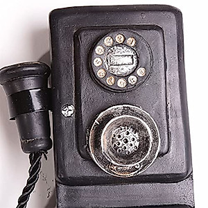 CGF- Decorative Telephones Wall Hanging Phone Model Decorate, Old Fashioned Corded Telephone Landline Phone Wired Telephone for Home Office Hotel, Black