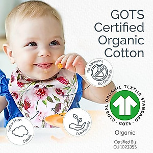 KiddyCare Soft Waterproof Baby Bibs for Girls - Organic Cotton Bandana Baby Bibs for Boy, Absorbent Lightweight Bibs for Baby Girl, Drool Bibs for Baby Boy, Baberos Para Bebe, 0-6 Months (8 Pack)