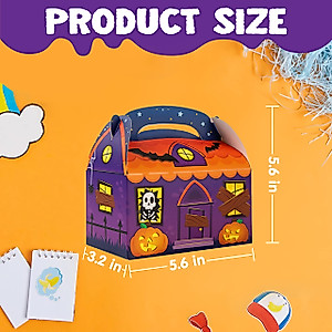 JOYIN 24 PCs 3D Halloween House Cardboard Treat Boxes (6"x6"x3.5") Trick or Treat Candy Boxes Cookies Goodie Bags for Halloween Party Favor Supplies
