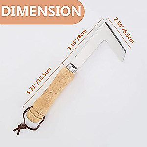 goldhik Crack Weeder, 8.7" Stainless Steel Crevice Weeding Sickle Manual Weeder Lawn Yard Garden Sidewalk Tool