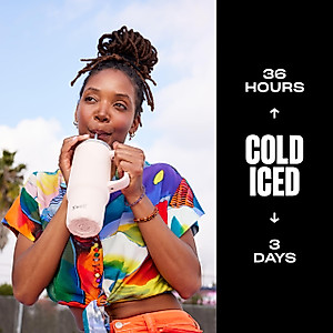 S'well Recycled Stainless Steel Tumbler XL with Straw and Handle, 30oz, Himalayan Salt, Triple Layered Vacuum Insulated Containers Keeps Drinks Cold for 36 hours and Hot for 9