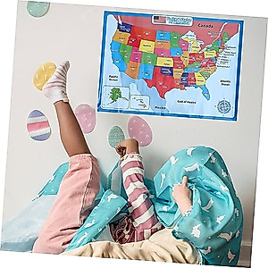 Ciieeo US Map 1 Sheet United States map accessories supplies accessory usa map for playroom decor supplies portable synthetic paper Interesting Map Poster