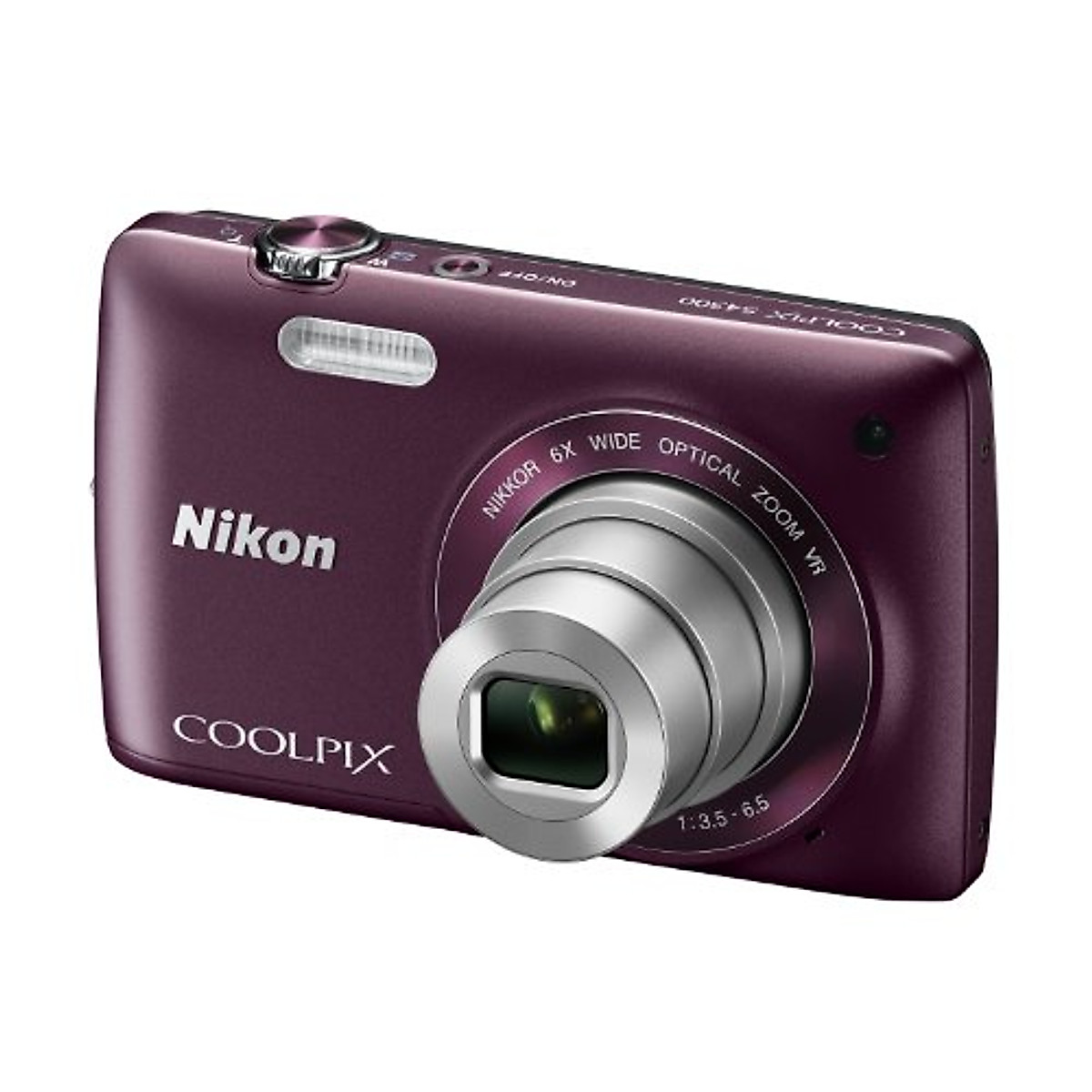Nikon COOLPIX S4300 16 MP Digital Camera with 6x Zoom NIKKOR Glass Lens and 3-inch Touchscreen LCD (Plum)