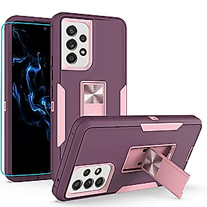 MDCN Samsung A53 5G, Galaxy A53 5G case, Military Grade Heavy Duty with HD Screen Protector Magnetic Kickstand Car Mount Protection Armor Phone Case Cover for Samsung Galaxy A53 5G (Purple_Rose-Gold)