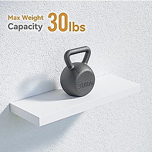 Boswillon White Floating Shelves for Wall, 4 Sets White Wall Shelves for Bedroom with Invisible Brackets, White Shelves for Wall Decor, Modern White Shelf for Bathroom, Kitchen – White