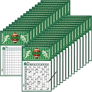 Zonon Square Game Sheet Posters Football Game Squares 100 Grids Score Record Posters Square Football Party Posters Sports Games Decorations for Football Match Party, 11 x 17 Inches (30 Pieces)