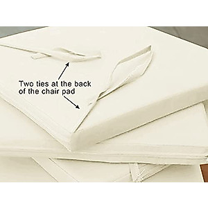 Uheng 4 Pack Patio Outdoor Chair Cushions with Ties, Seat Pads Mat, Waterproof Removable Cover, Comfort Memory Foam Nonslip for Garden Deck Picnic Beach Pool -18" X 18"(Beige)