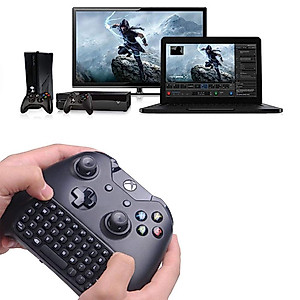 Xbox One Chatpad Gaming Wireless Mini Keyboard ChatPad 2.4GHz Receiver and 3.5mm Jack for Xbox One Elite & Slim Game Controller Gamepad (Black)