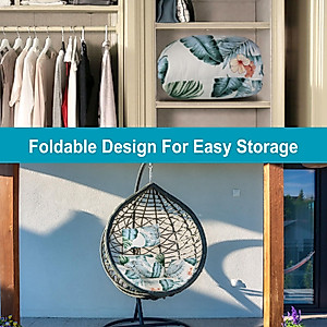 KOCASO Upgrade Egg Chair Cushion, Soft Swing Basket Chair Pads, Hanging Egg Chair Cushion, Soft Patio Furniture, Swing Egg Chair Cushion Seat Hammock Pillow with Ties Sofa Outdoor Indoor, CoffeeLeaf