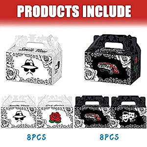 16pcs Cholo Lowrider Party Bags for Early 2000s Old School Theme Birthday Party Supplies Gift Goody Treat Candy Boxes Girls Cholo Lowrider Birthday Decorations
