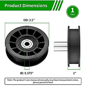 Idler Pulley 179114 532179114 Replacement for Craftsman Mower - Flat Idler Pulley Compatible with Craftsman LT1000, Hu sqvarna Po ulan Pro AYP Riding Mower, Replace 12644 280-934