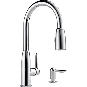 Peerless P188103LF-SD Apex Single Handle Kitchen Pull-Down with Soap Dispenser, Chrome