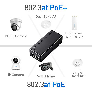 Cudy New 30W Gigabit PoE Injector Adapter, 30W,10/100/1000Mbps RJ-45, IEEE 802.3af / 802.3at Compliant, up to 100 Meters (325 Feet), PoE200