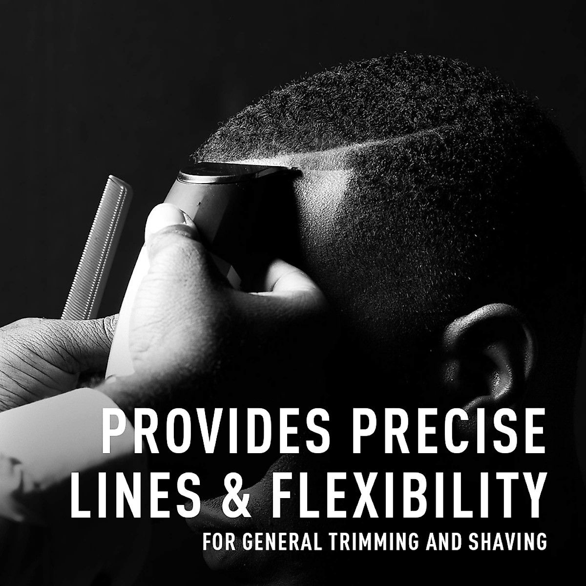 Bevel Square Trimmer Blade Attachment - Compatible with Bevel Trimmer Only, Beard Trimmer for Men, Mustache Trimmer, Cordless Face, Neck and Body Hair Trimmer Attachment Head - Black, 1 Count