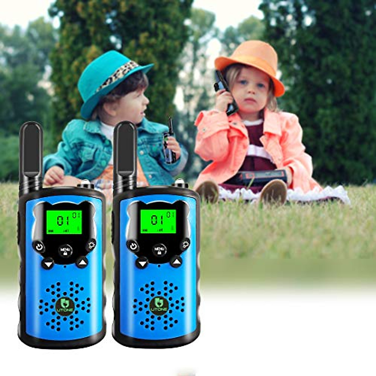TOWOLD 3 Pack Kids Walkie Talkies, Toys for 4 5 6 7 8 Year Old Boys and Girls 22 Channels 2 Way Radio Boys Toys Gifts for Boys on Birthday,Outside Adventures and Camping(Orange Blue Yellow)