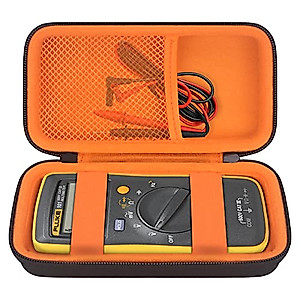 Elonbo Carrying Case for Fluke 101/106/107 Handheld Digital Multimeter, Portable Meter Equipment Travel Holder Tool Pouch, Mesh Pocket Fits Test Lead, Wire Cable Plug Connector, Black