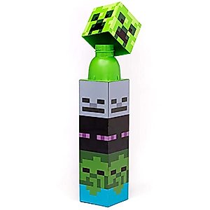 Minecraft Water Bottle GREEN OR RED Kids Mobs Torch Sports Travel Mug Flask 650ML