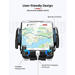 Car Cell Phone Holder Mount - Strong Suction Cup Windshield Dashboard Phone Holder, Long Arm Car Cell Phone Holder Compatible with iPhone 14 13 12 11 X 8 7 6 Series and Other Phones Under 6.9 inches